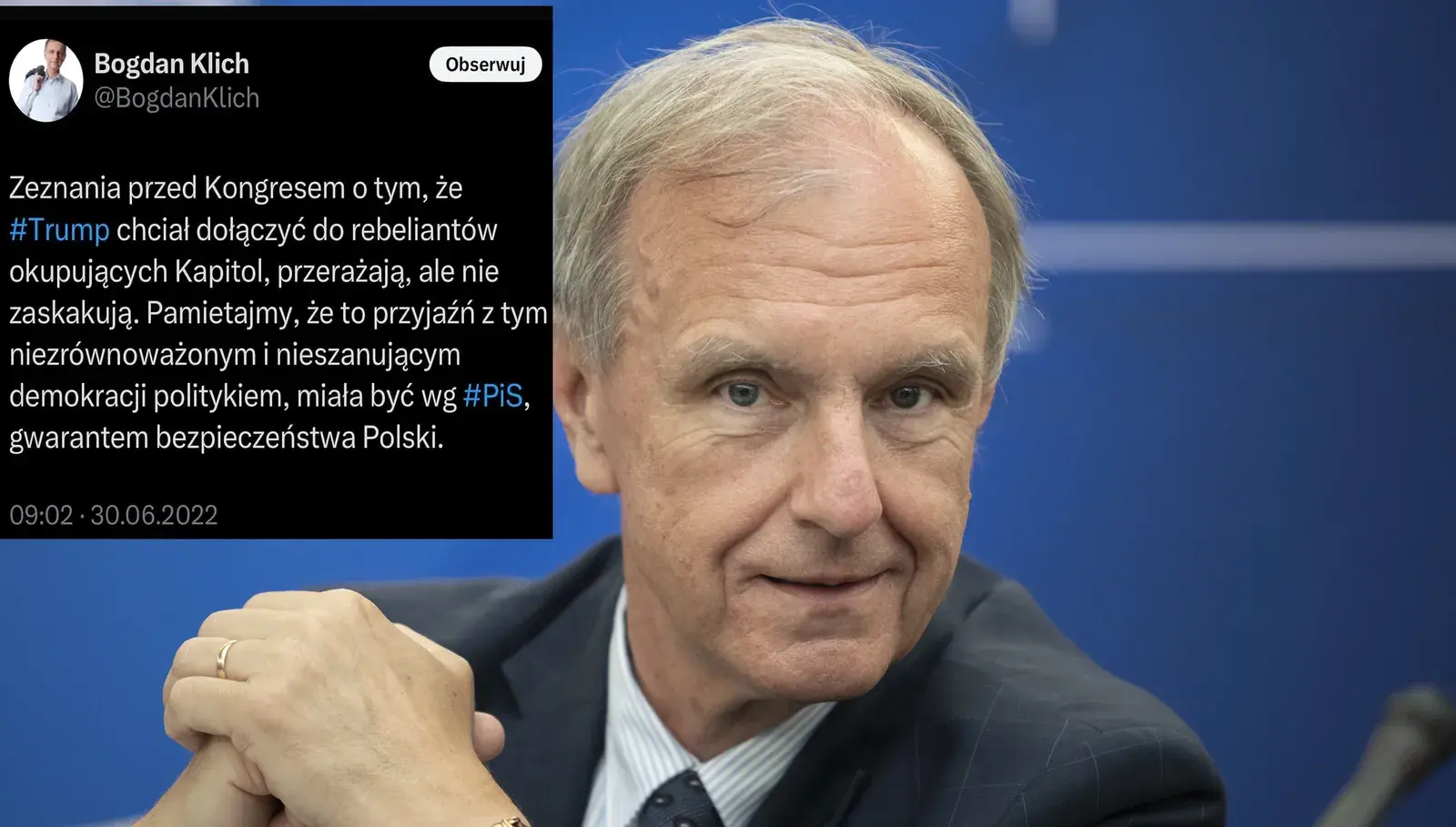 Bogdan Klich w 2022 roku obraził Donalda Trumpa. Polski rząd brnie w ...