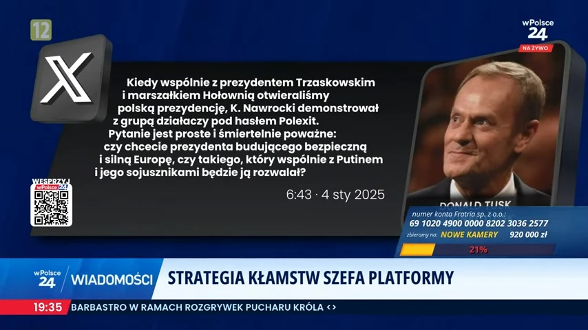 Wiadomości wPolsce24: Karol Nawrocki pokonał Donalda Tuska. Na razie w serwisie X. Strategia ...